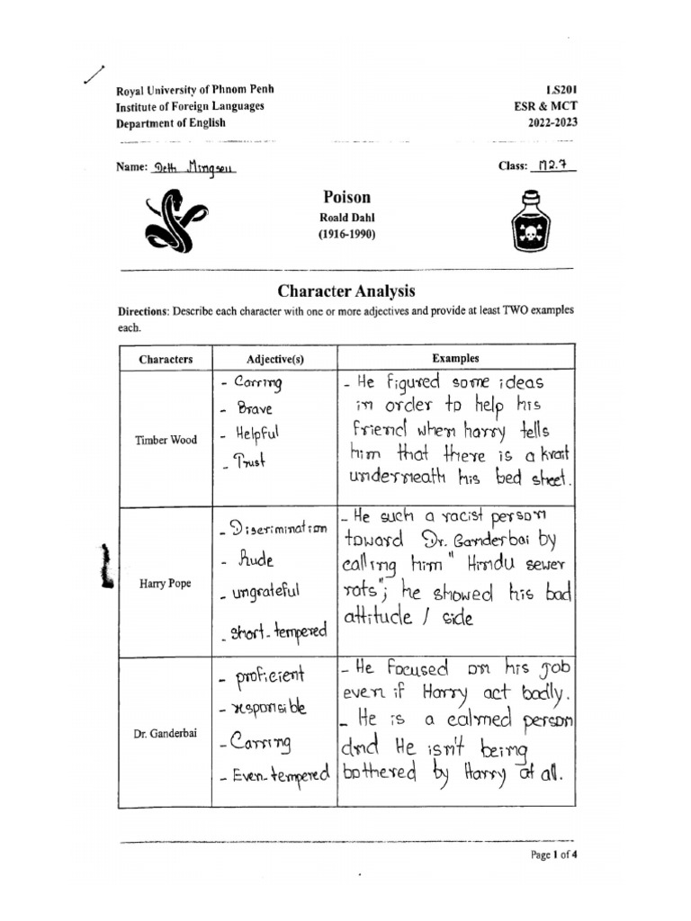 The Poison Handout | PDF