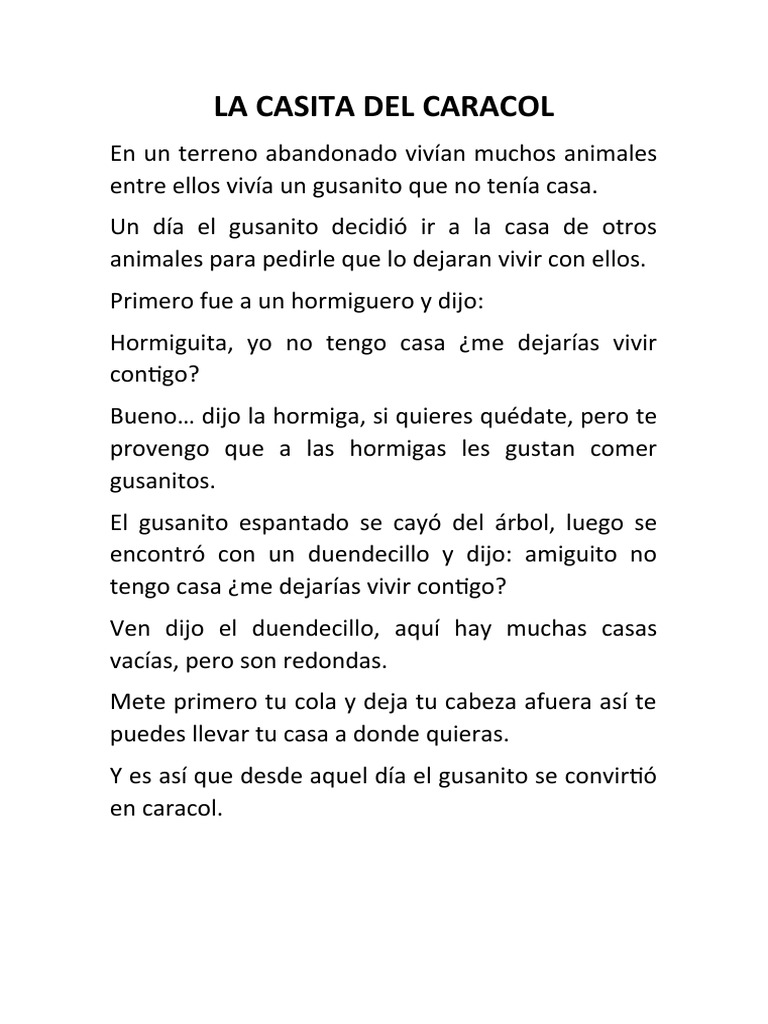 La Casita De Caracol Pdf