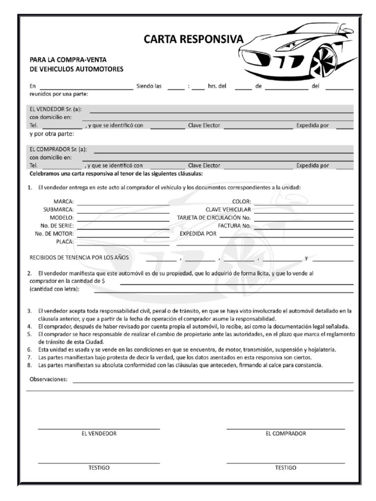 Carta Responsiva | PDF