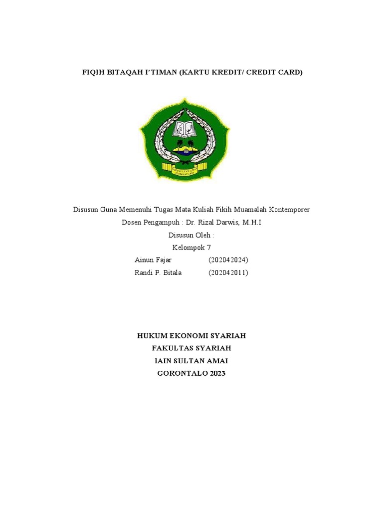 Makalah Kel.7 Credit Card | PDF Makalah Kel.7 Credit Card | PDF