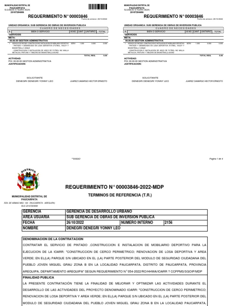 Requerimiento 54 | PDF