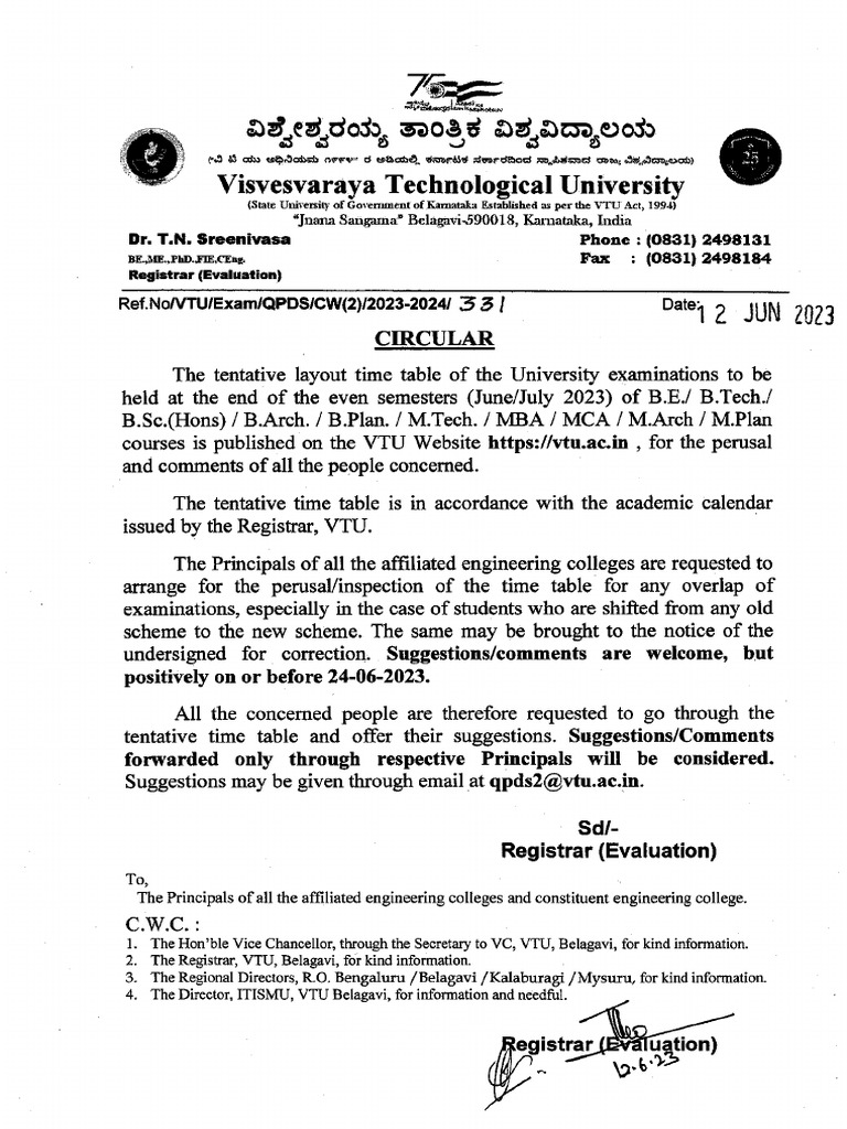DRAFT TimeTable Jun Jul2023 | PDF