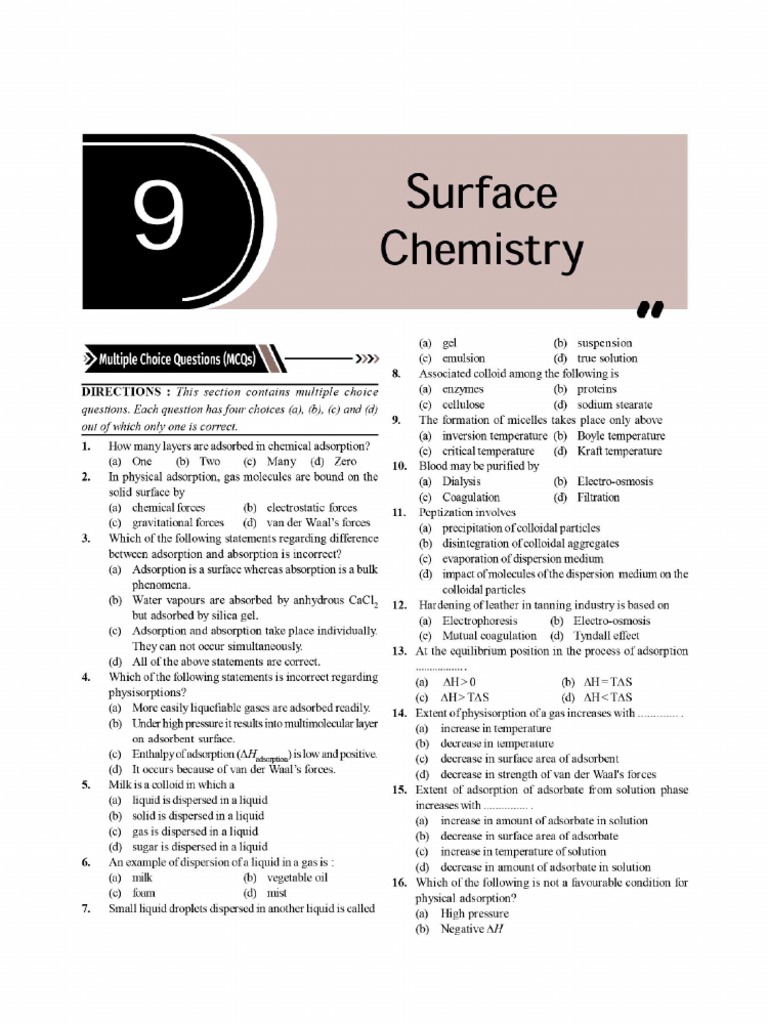 Surface Chemistry | PDF