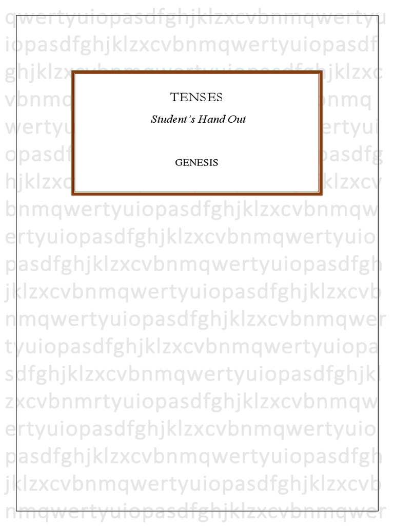 Tenses Class Hand Out | PDF
