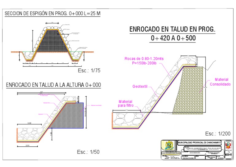 PLANO ENROCADO ESPIGON FINAL | PDF