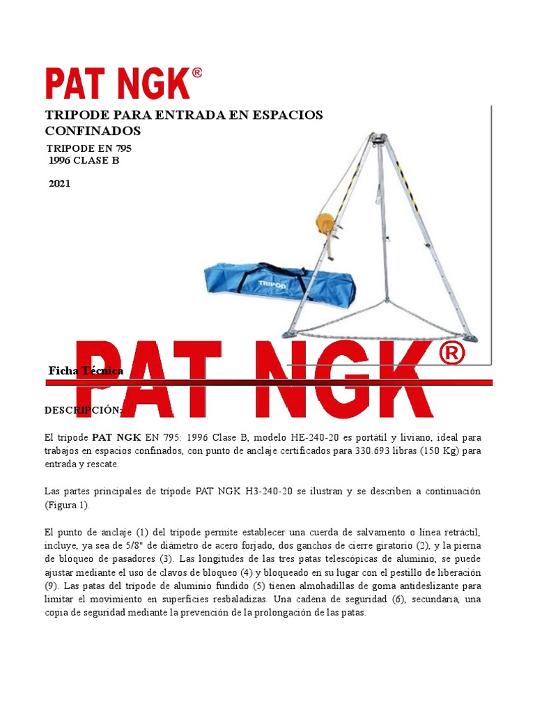 Ficha Técnica de Tripode Pat NGK | PDF | Administración de Seguridad y ...