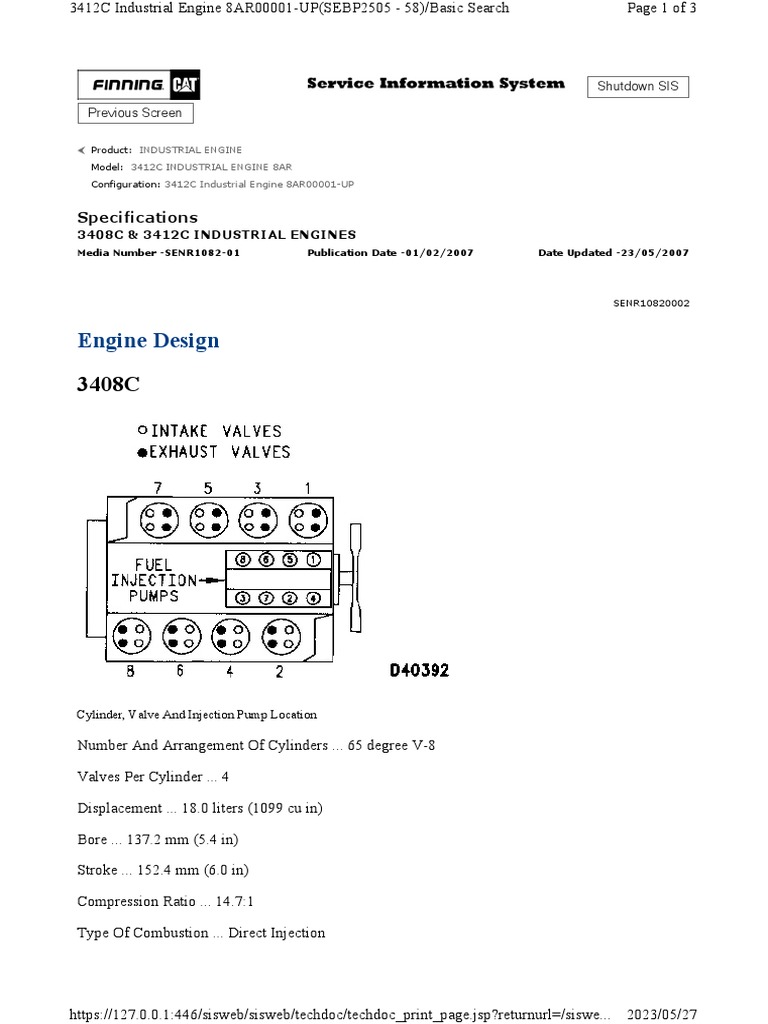 3412 Valve Lash | PDF | Internal Combustion Engine | Diesel Engine