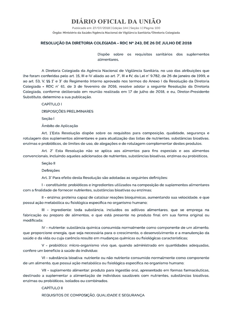 RDC 243 - 2018 - Anvisa | PDF