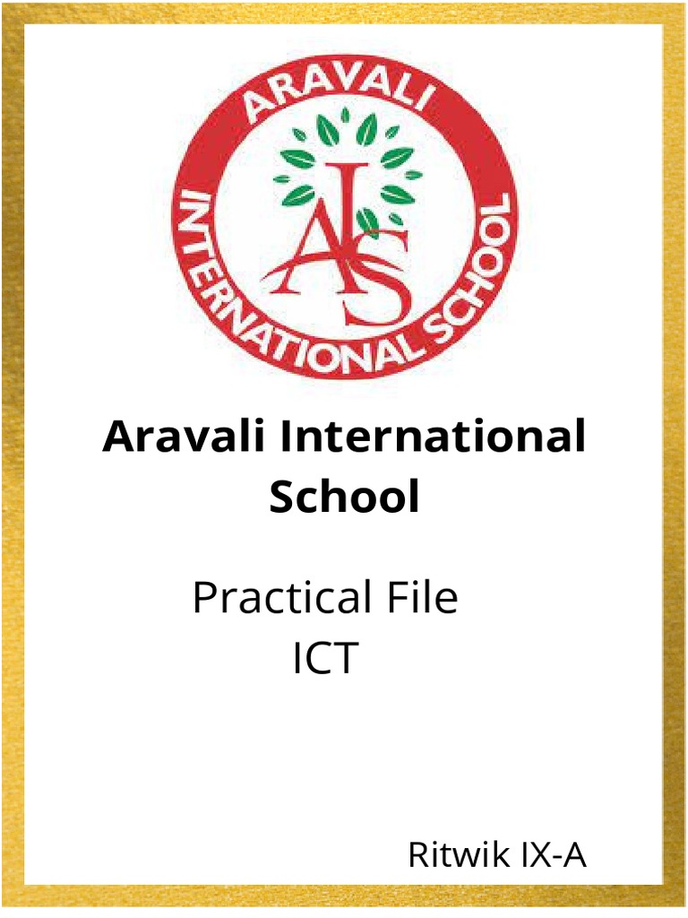 Aravali International School: Practical File ICT | PDF