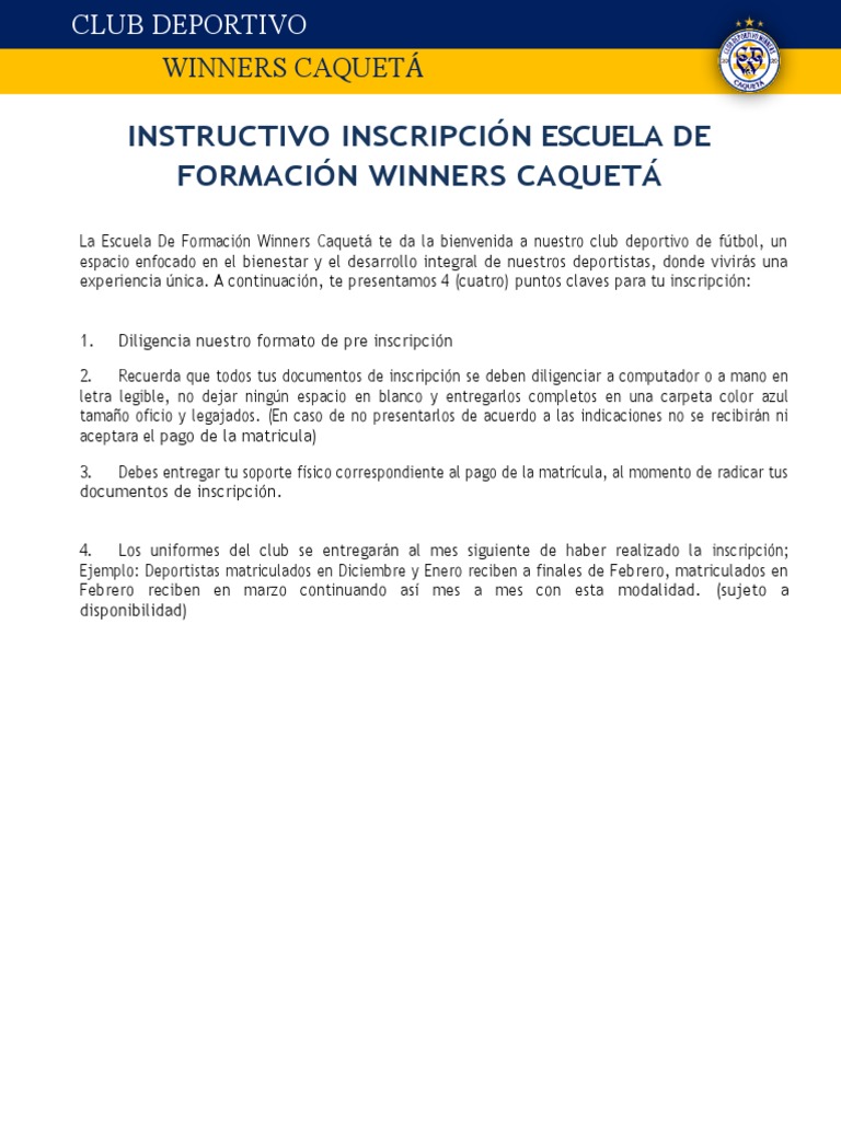 Documentos Ficha de Inscrpcion-Winners-Efwc | PDF