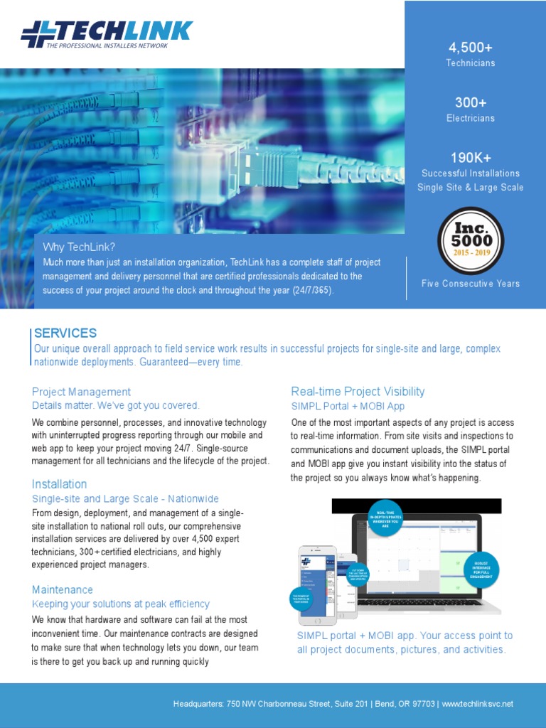 TechLink Services Corporate Overview | PDF | Voice Over Ip | Internet ...