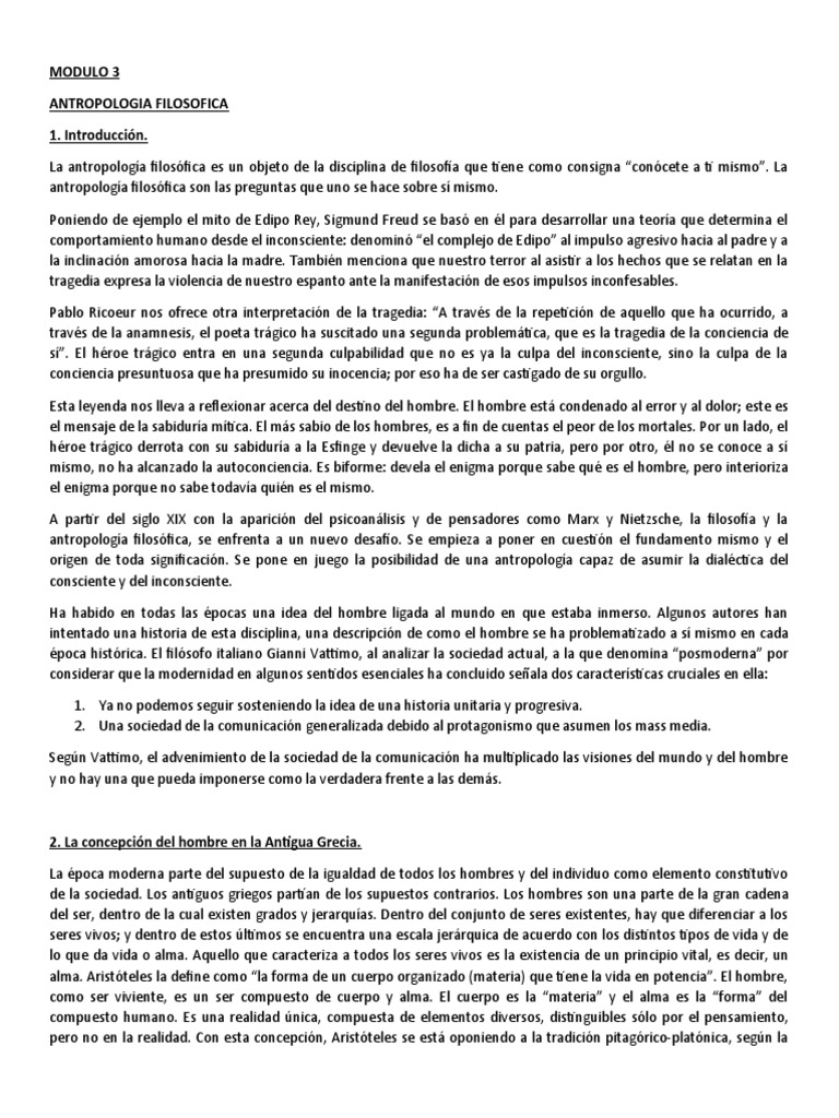 Resumen Filosofia Mod 3 | PDF | Alma | Existencialismo