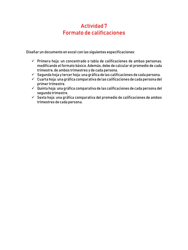 A7 - Formato y Gráficas de Calificaciones | PDF | Informática
