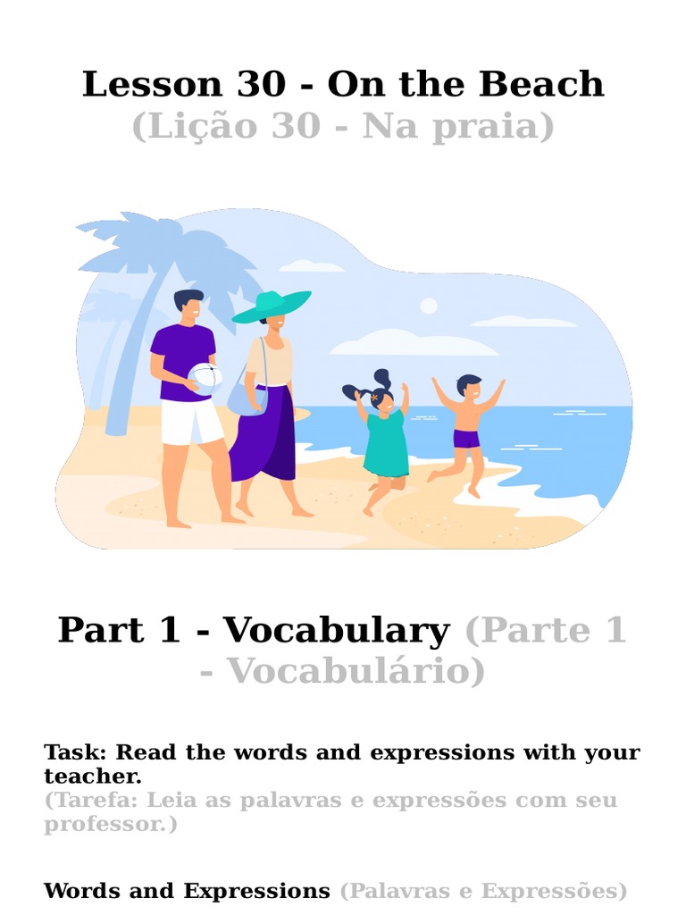 Lesson 30 - On The Beach | PDF