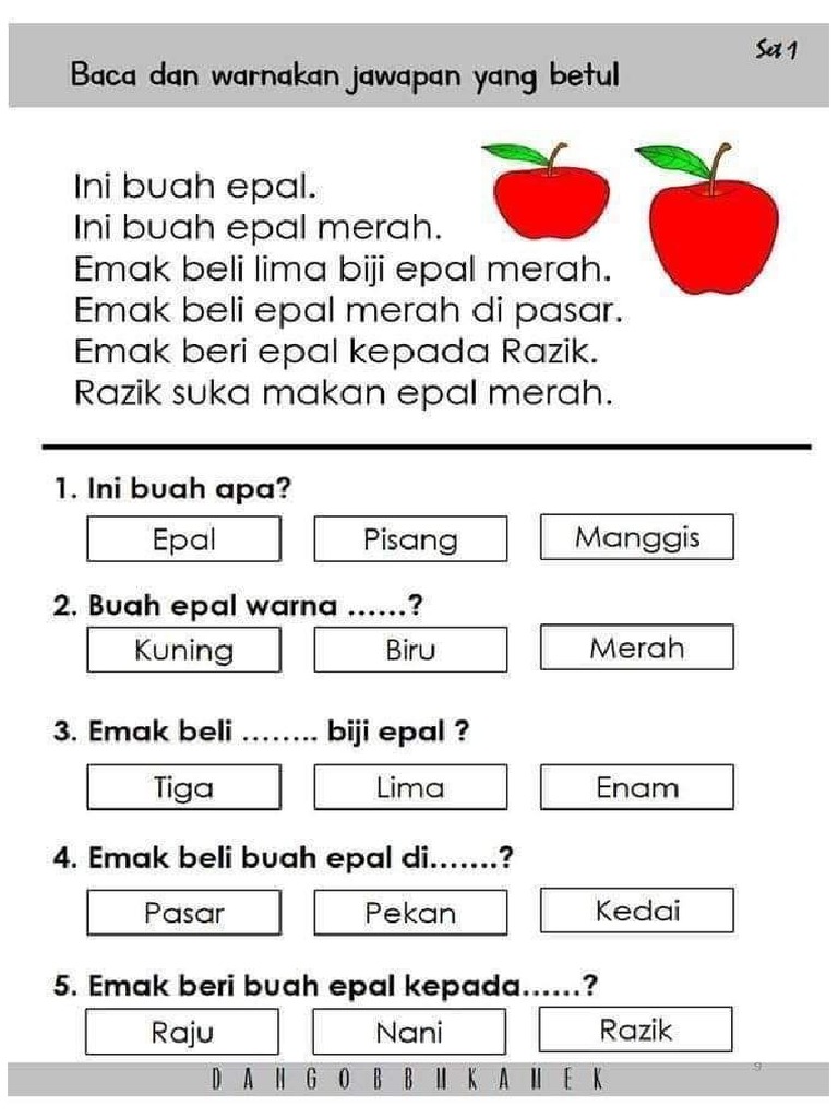 Baca Dan Jawab Soalan Pemahaman Pdf