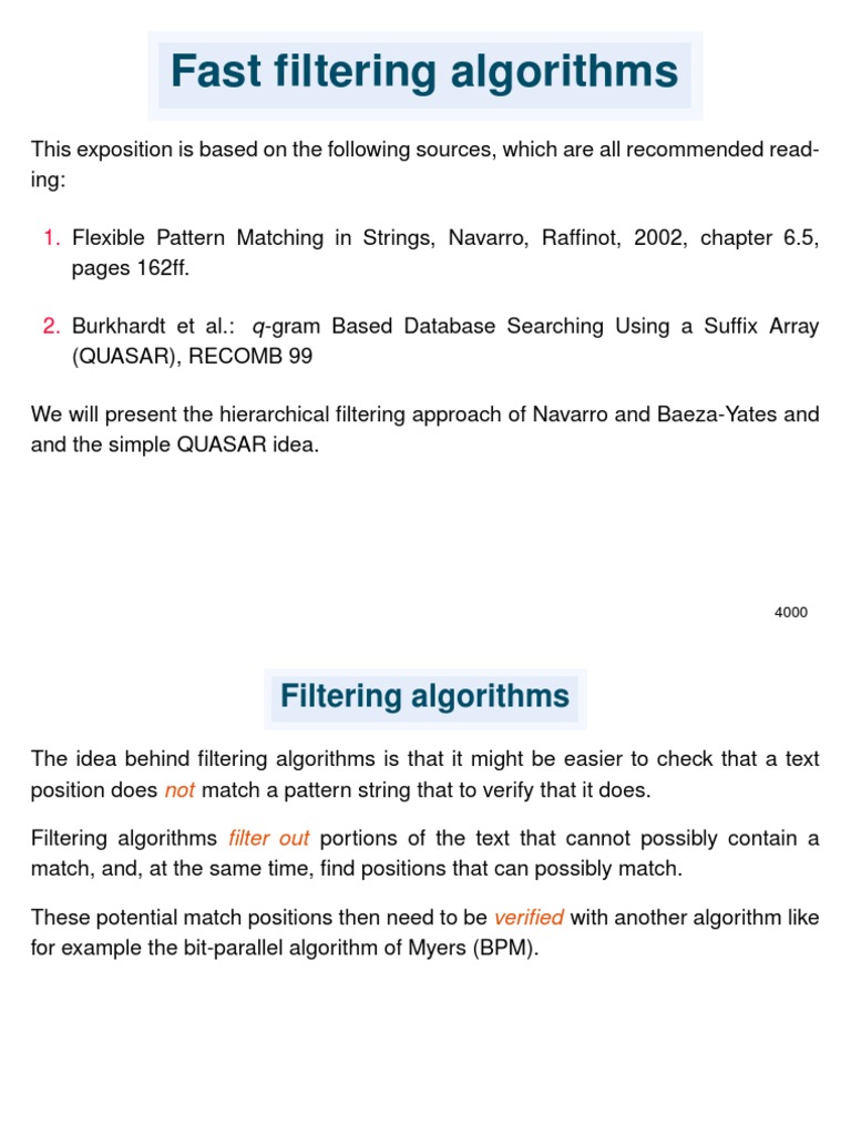 Filtering Pdf Sequence Alignment Algorithms