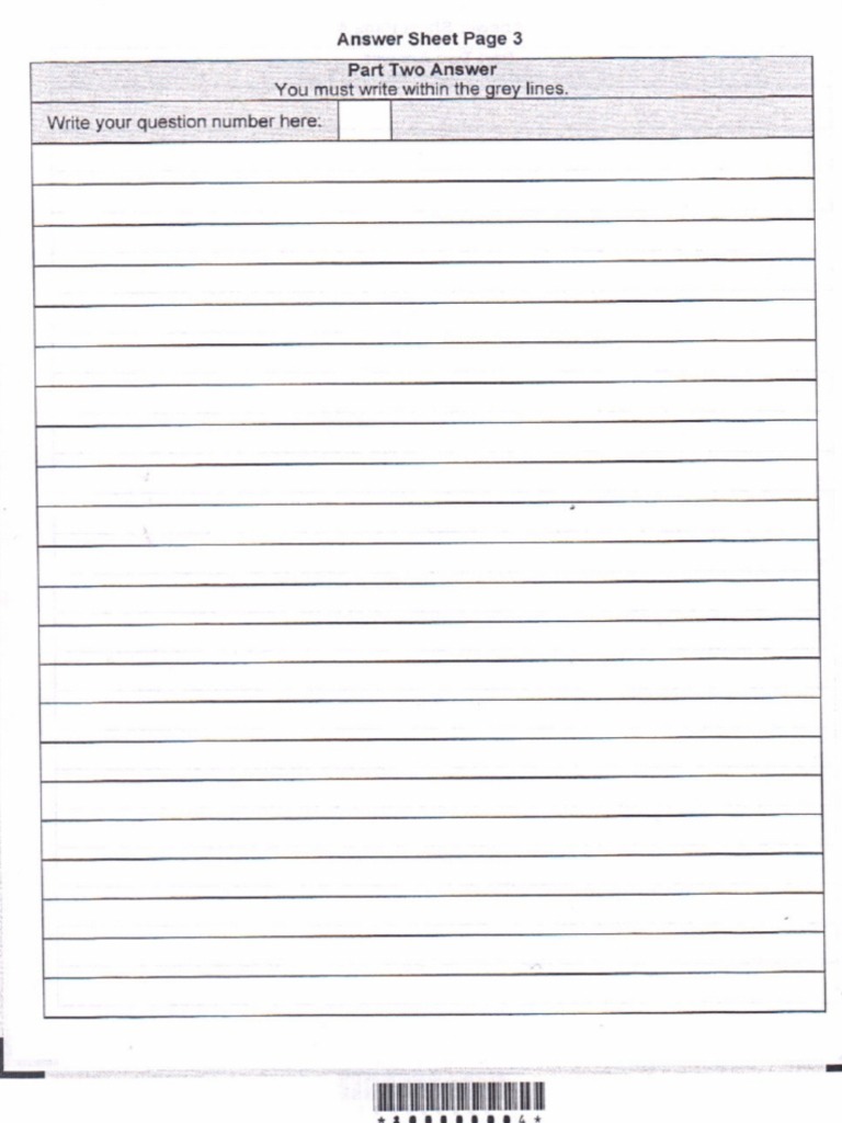 Answer Sheets - Writing Part 2 | PDF