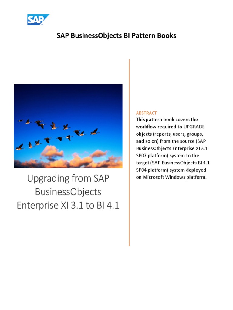 Upgrading From BOE XI 3.1 To SAP BusinessObjects BI 4.2 | PDF