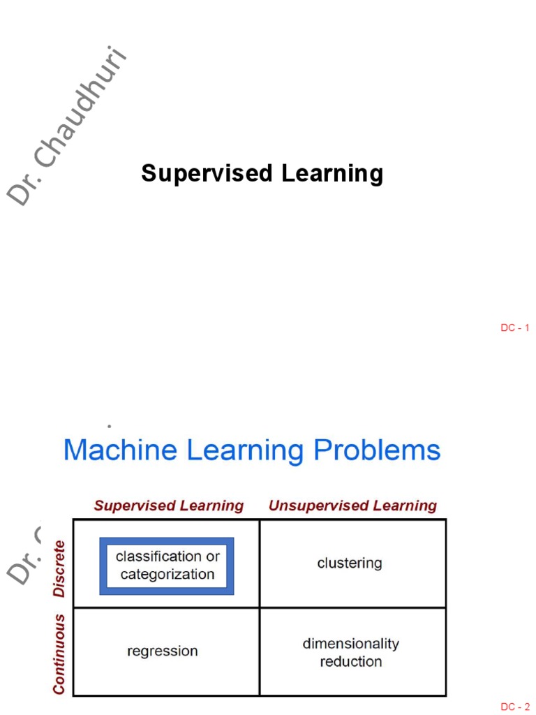 Supervised Learning and Classification Techniques | PDF | Logistic ...