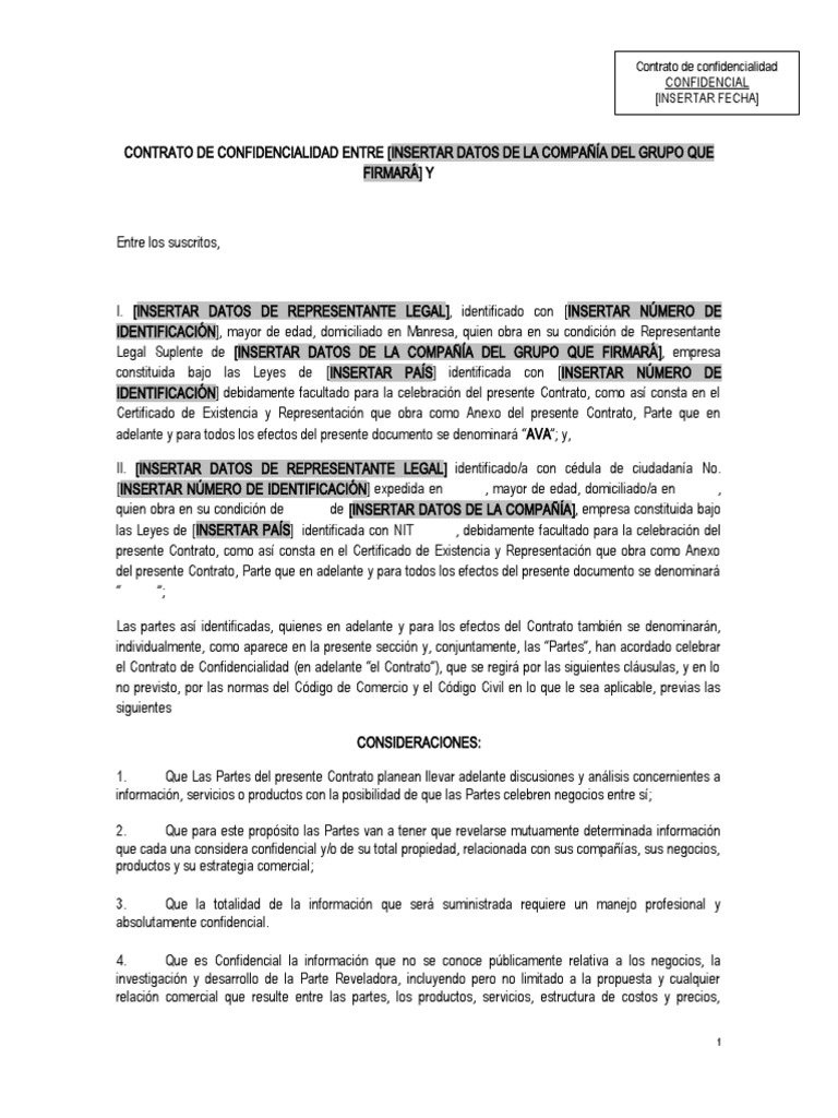 Ava-Modelo Nda Bilateral | PDF