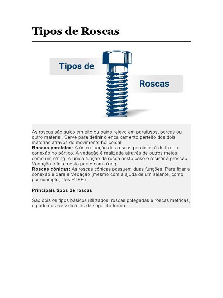 Tipos de Roscas | PDF