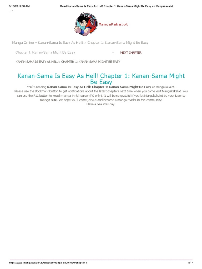 Read Kanan-Sama Is Easy As Hell! Chapter 1 - Kanan-Sama Might Be Easy ...