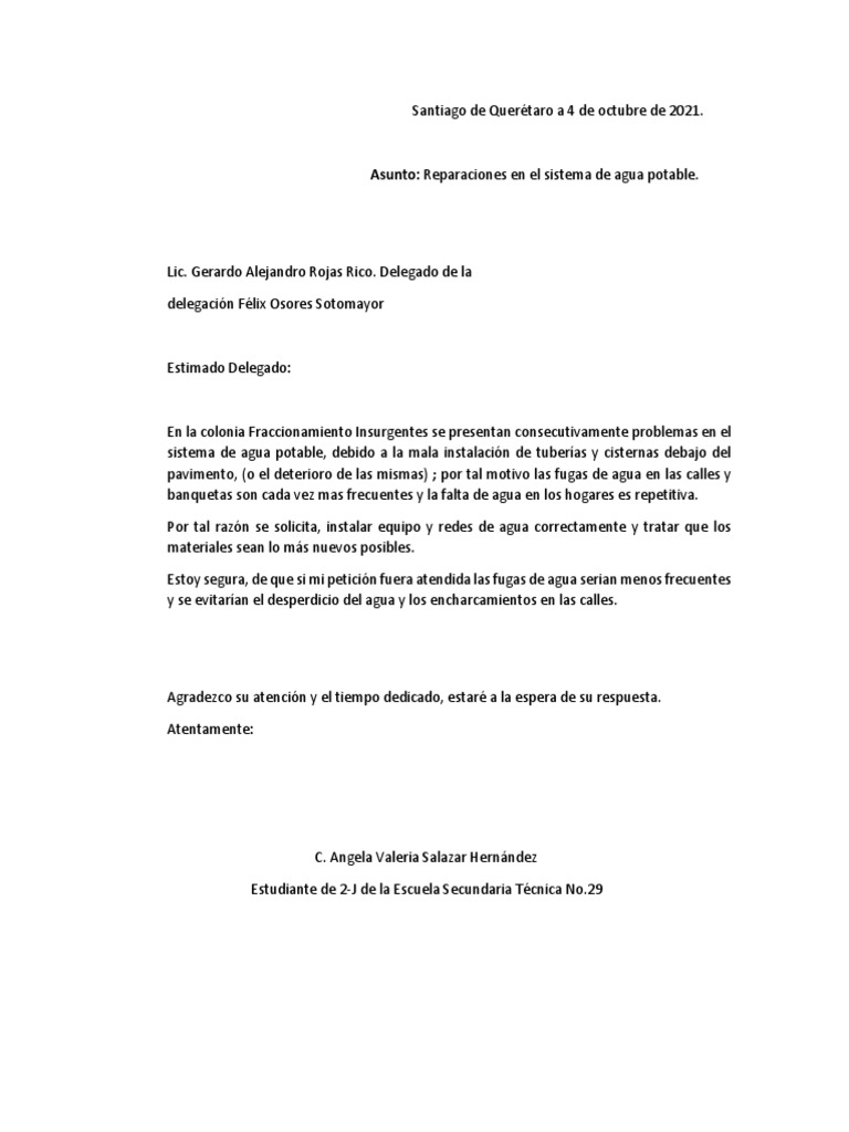 CARTA FORMAL Esp. | PDF