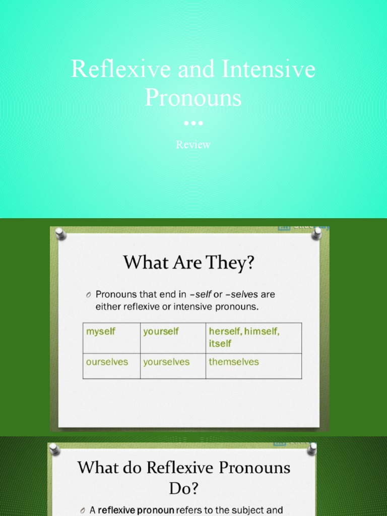 Reflexive vs. Intensive Pronouns Review | PDF | Language Arts ...