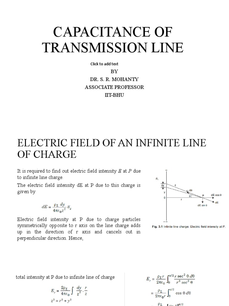 Capacitance of Transmission Line January | PDF