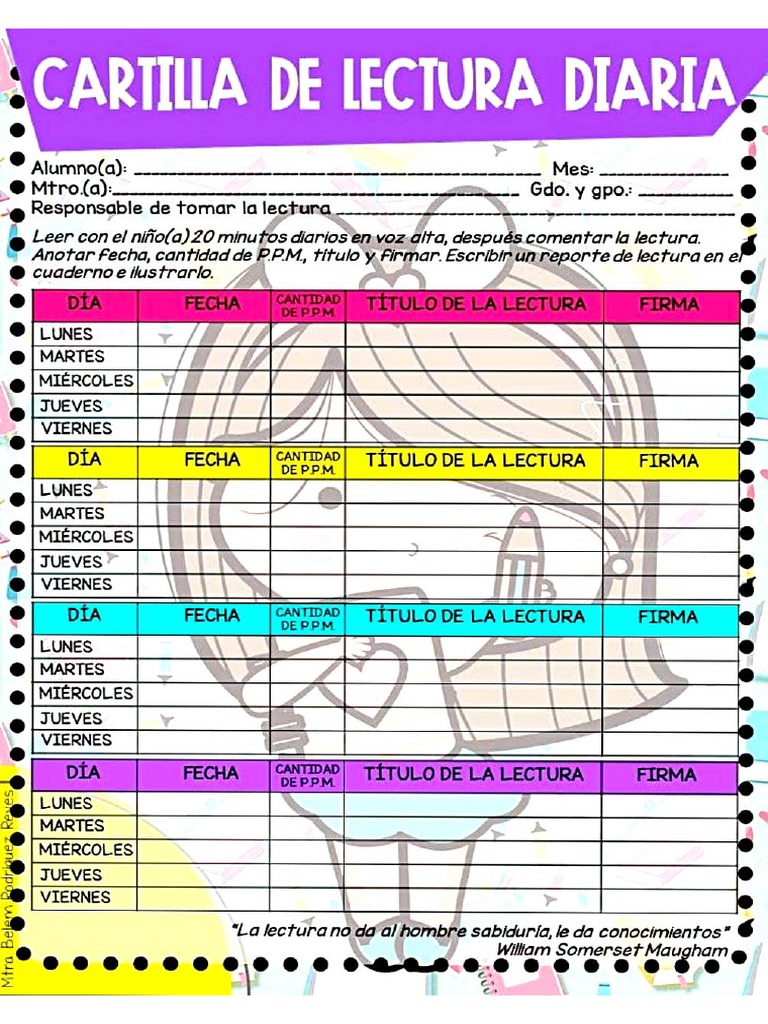 Registro de Lectura Diaria | PDF