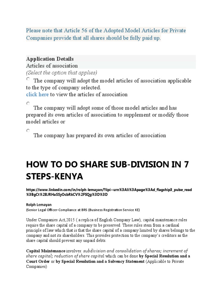 Article 56: Share Capital Guidelines | PDF | Valuation (Finance ...