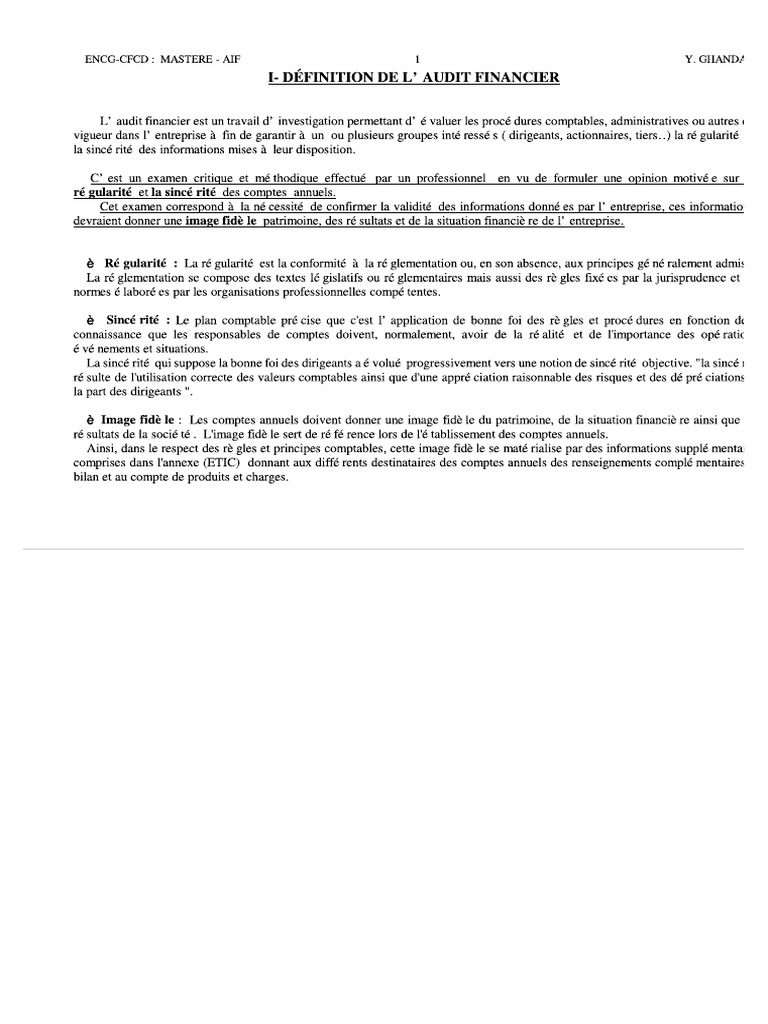 Support de Cours Audit | PDF Support de Cours Audit | PDF