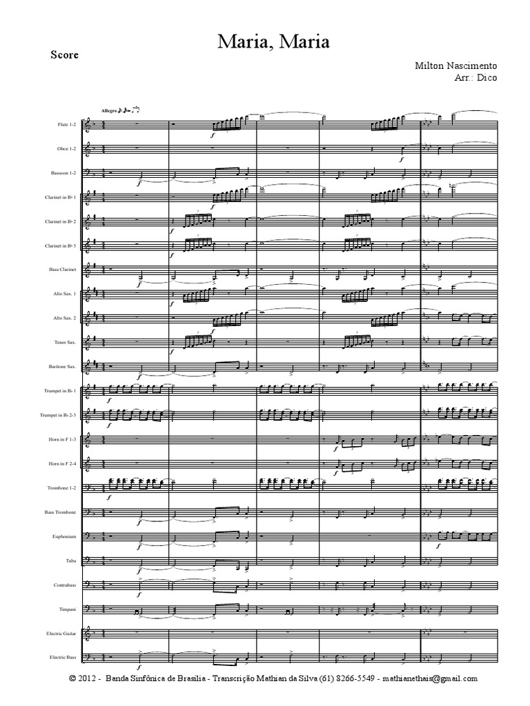 Maria, Maria - Score and Parts | PDF