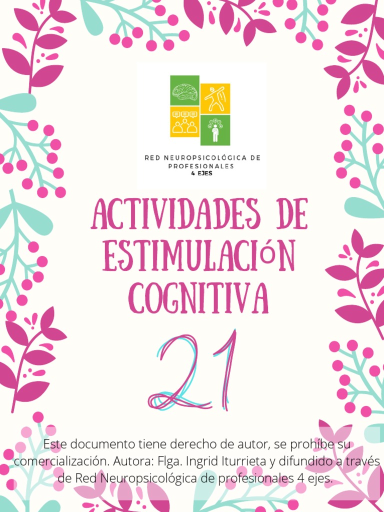 Cuadernillo 21 - Estimulación Cognitiva - 4 Ejes | PDF