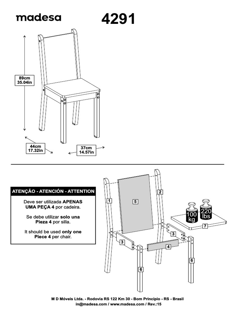 Manual Cadeiras Mesa | PDF