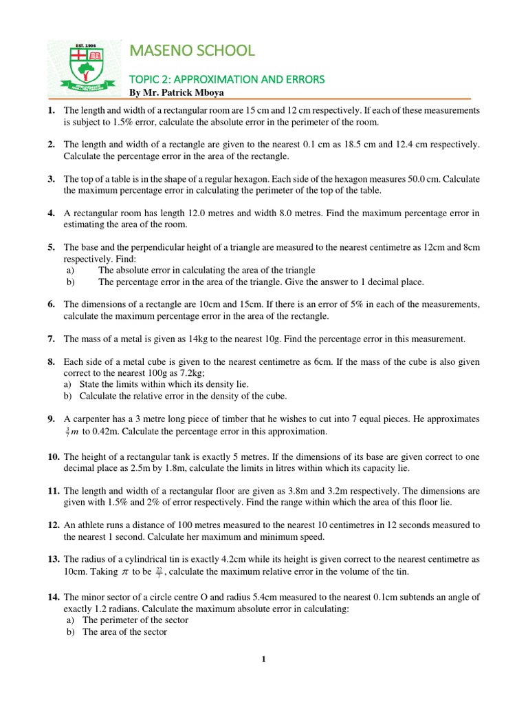 3.2 Approximation and Errors | PDF