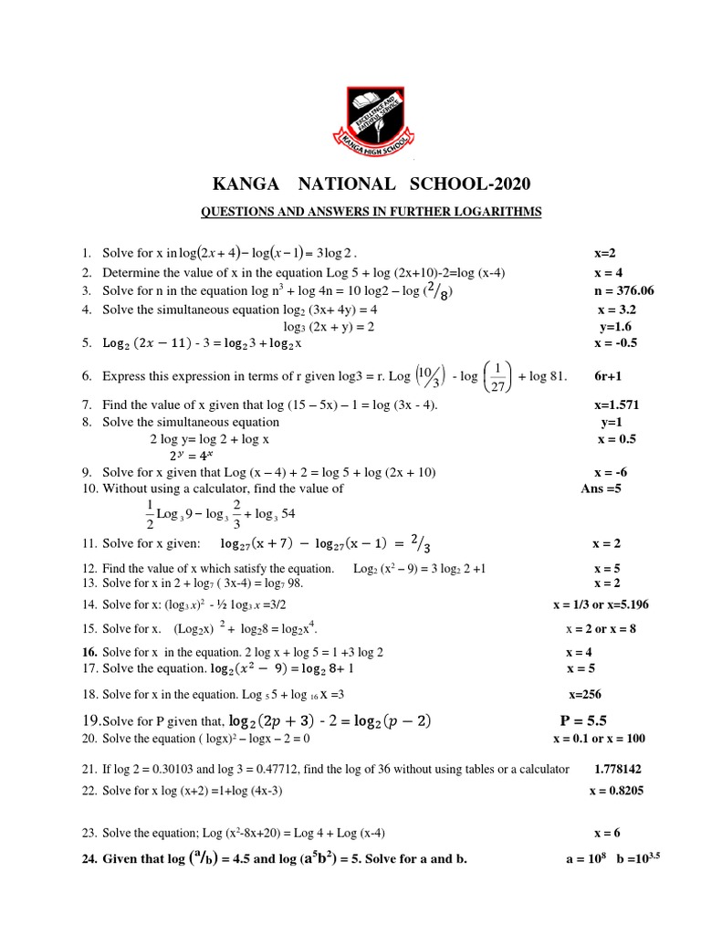 3.5 Further Logs | PDF | Logarithm | Elementary Mathematics