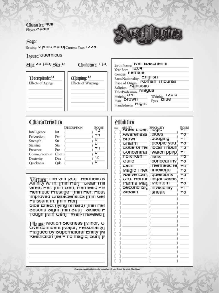 Nell (Ars Magica 5e) | PDF