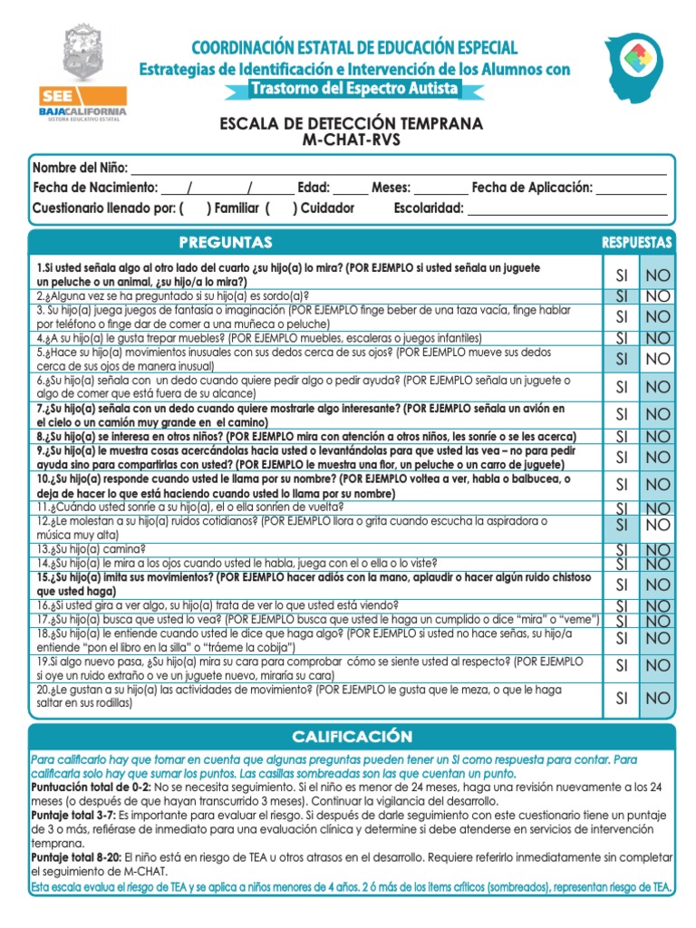 Escalas Deteccion Tea | PDF | Comunicación | Cuestionario