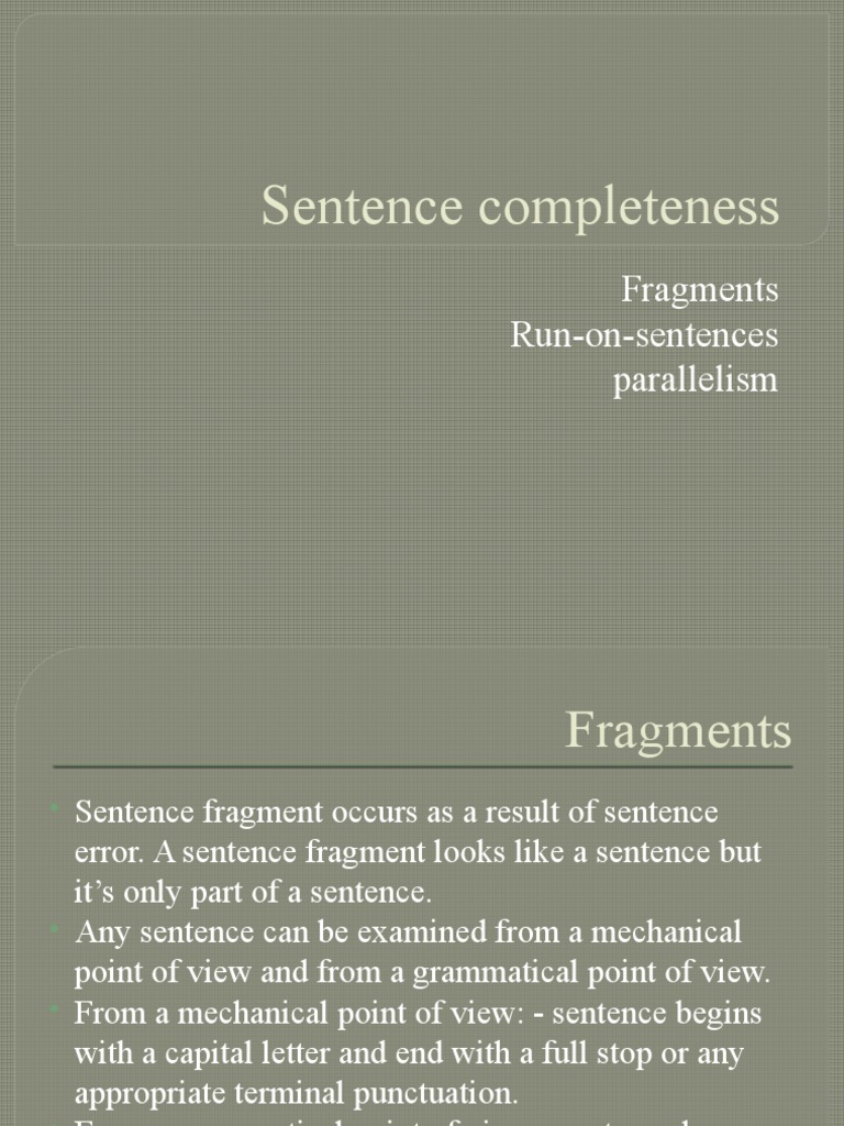 Sentence Completeness | PDF | Linguistics | Grammar