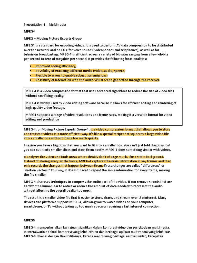 Presentation 4 - Multimedia | PDF | Data Compression | Video