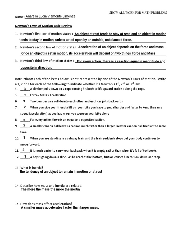 Newtons Laws Review | PDF