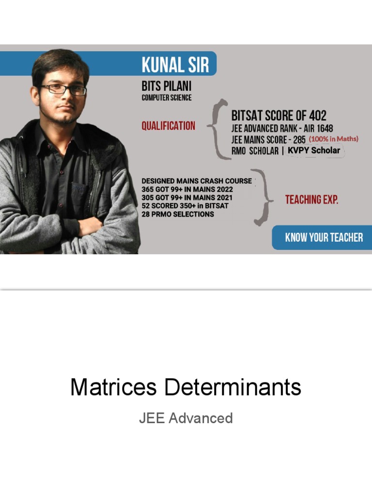 Matrices Determinants | PDF Matrices Determinants | PDF