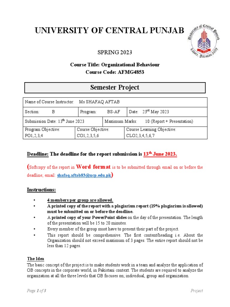 OB Project | PDF | Organizational Culture | Behavioural Sciences