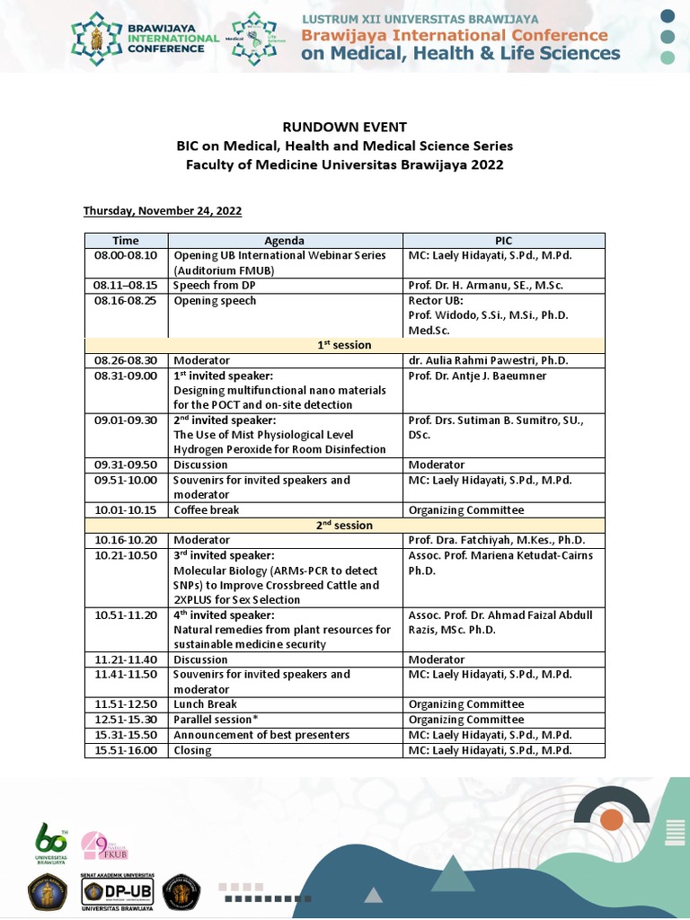 Rundown Event BIC UB 2022 | PDF