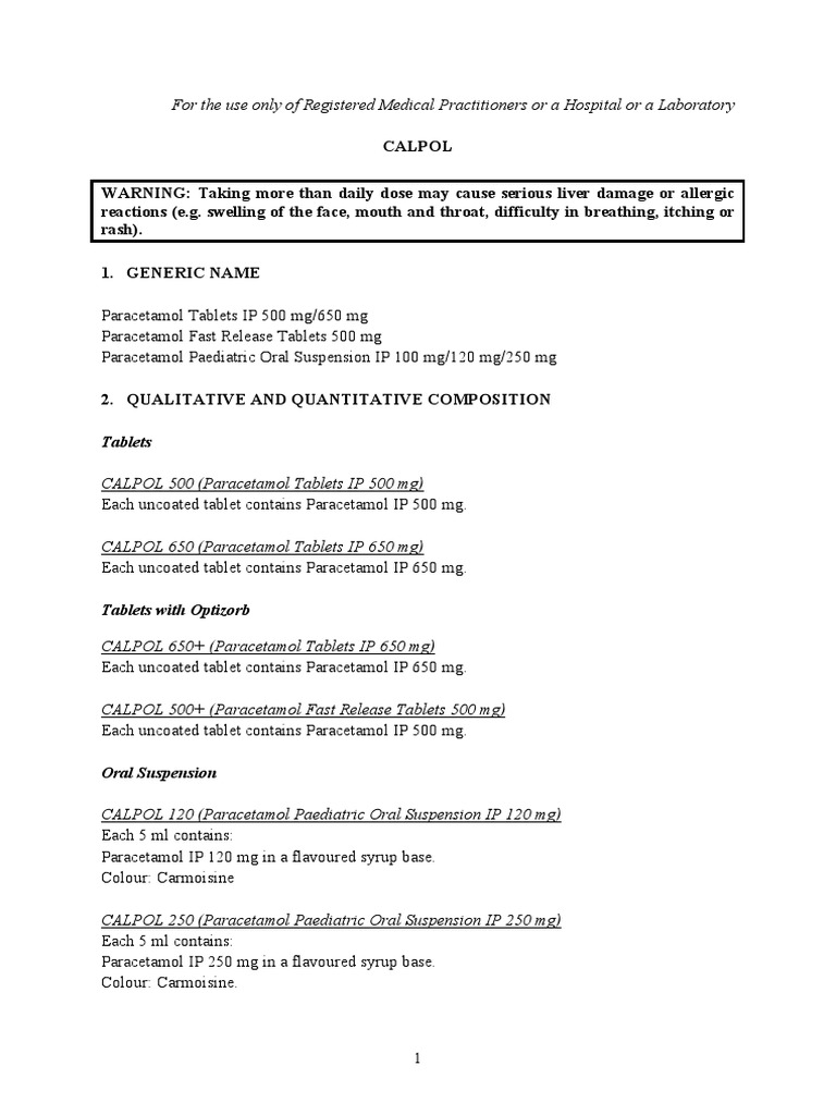 Calpol Dosage Guidelines and Composition | PDF | Analgesic | Placebo