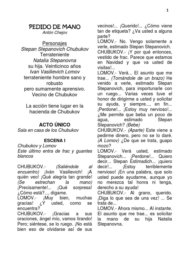 Texto Completo Petición de Mano | PDF