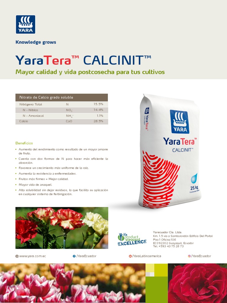 YaraTera Calcinit Ficha Técnica | PDF