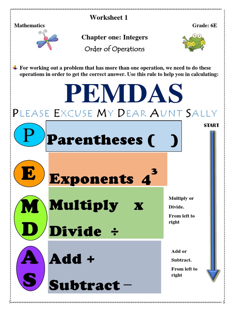 PEMDAS Worksheet | PDF