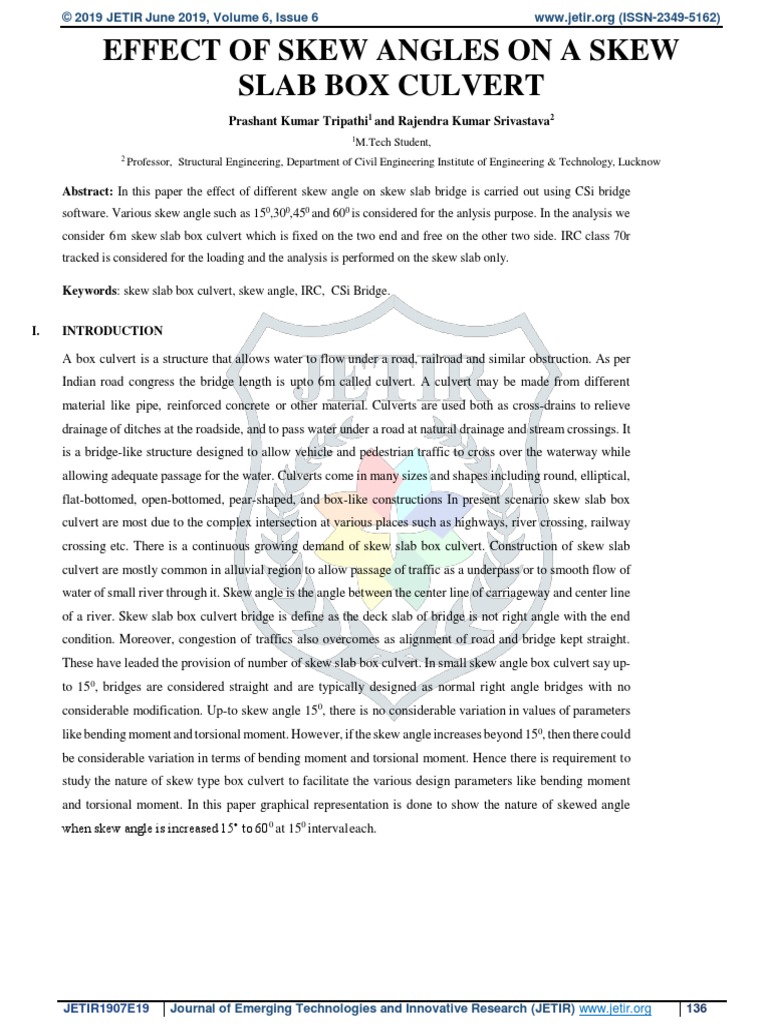 Skew Angle Impact on Box Culvert Analysis | PDF